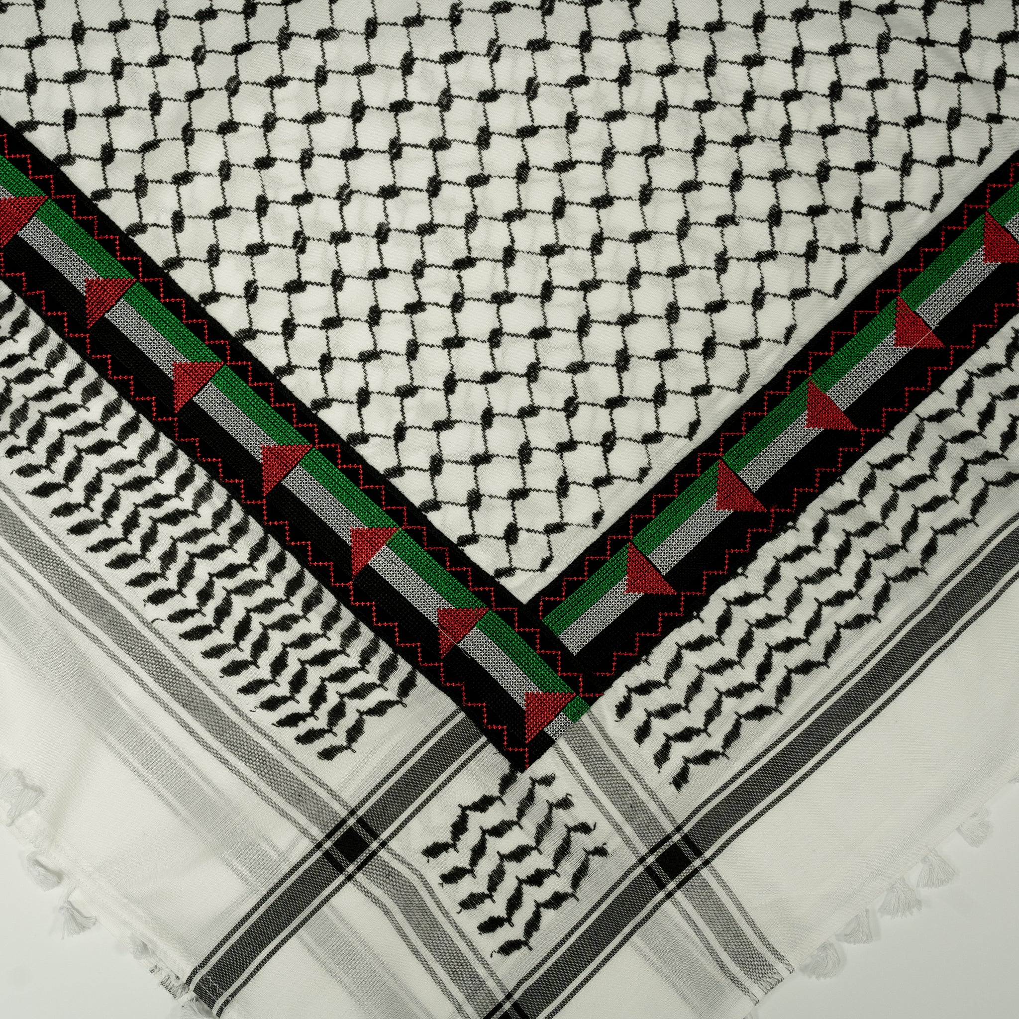Palestine Embroidered Hirbawi Kufiya (Kuffiyeh) - Holy Land Dates
